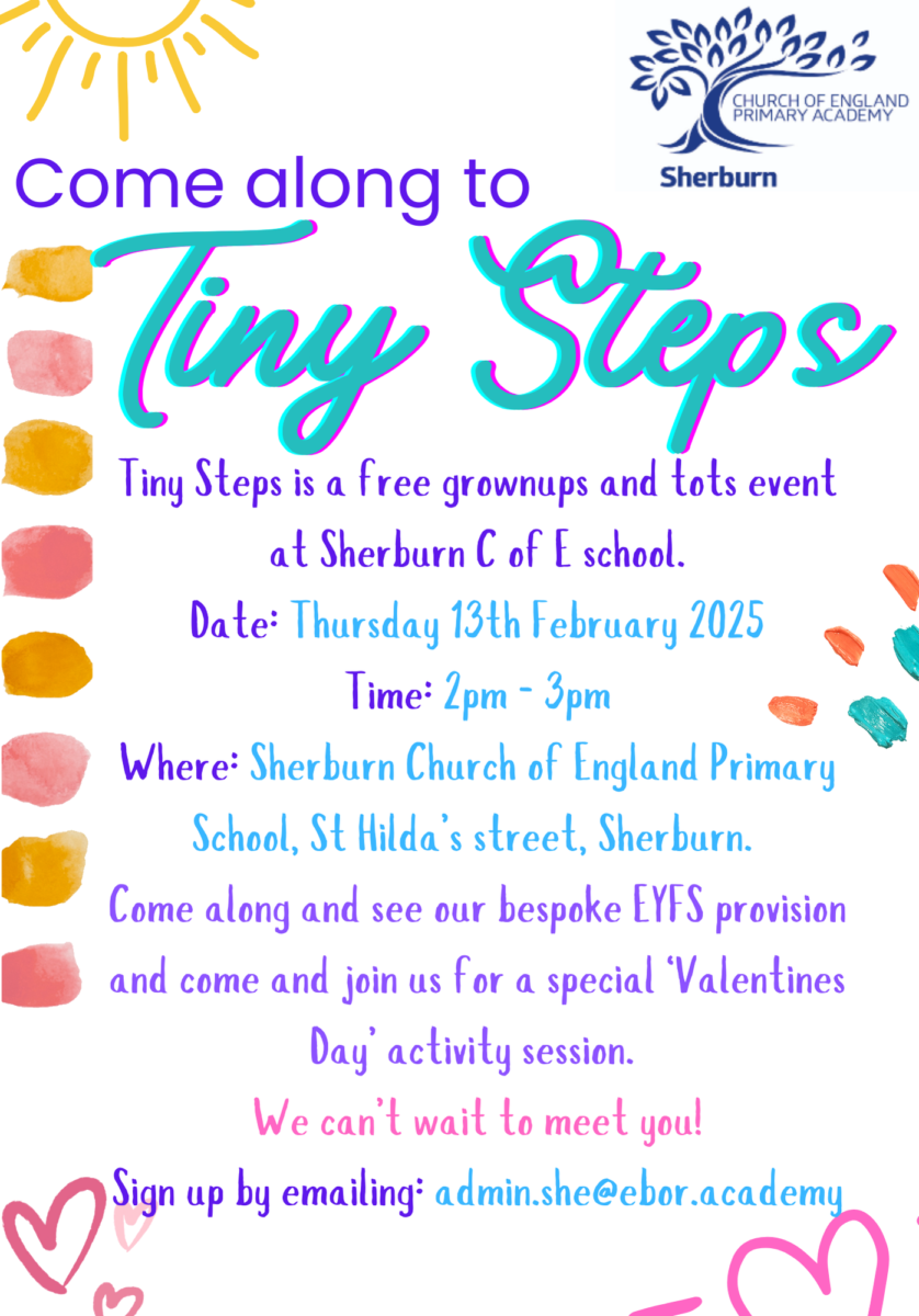 Sherburn Church of England Primary Academy » Tiny Steps poster Feb